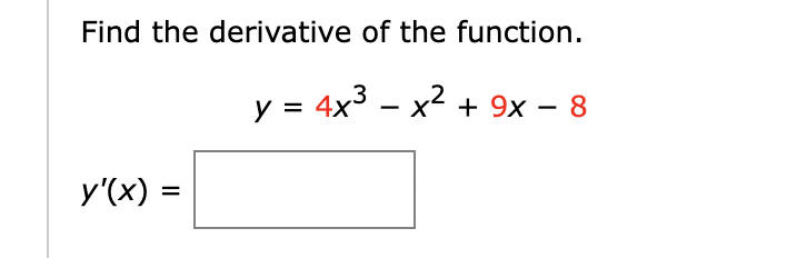 Solved Find the derivative of the | Chegg.com