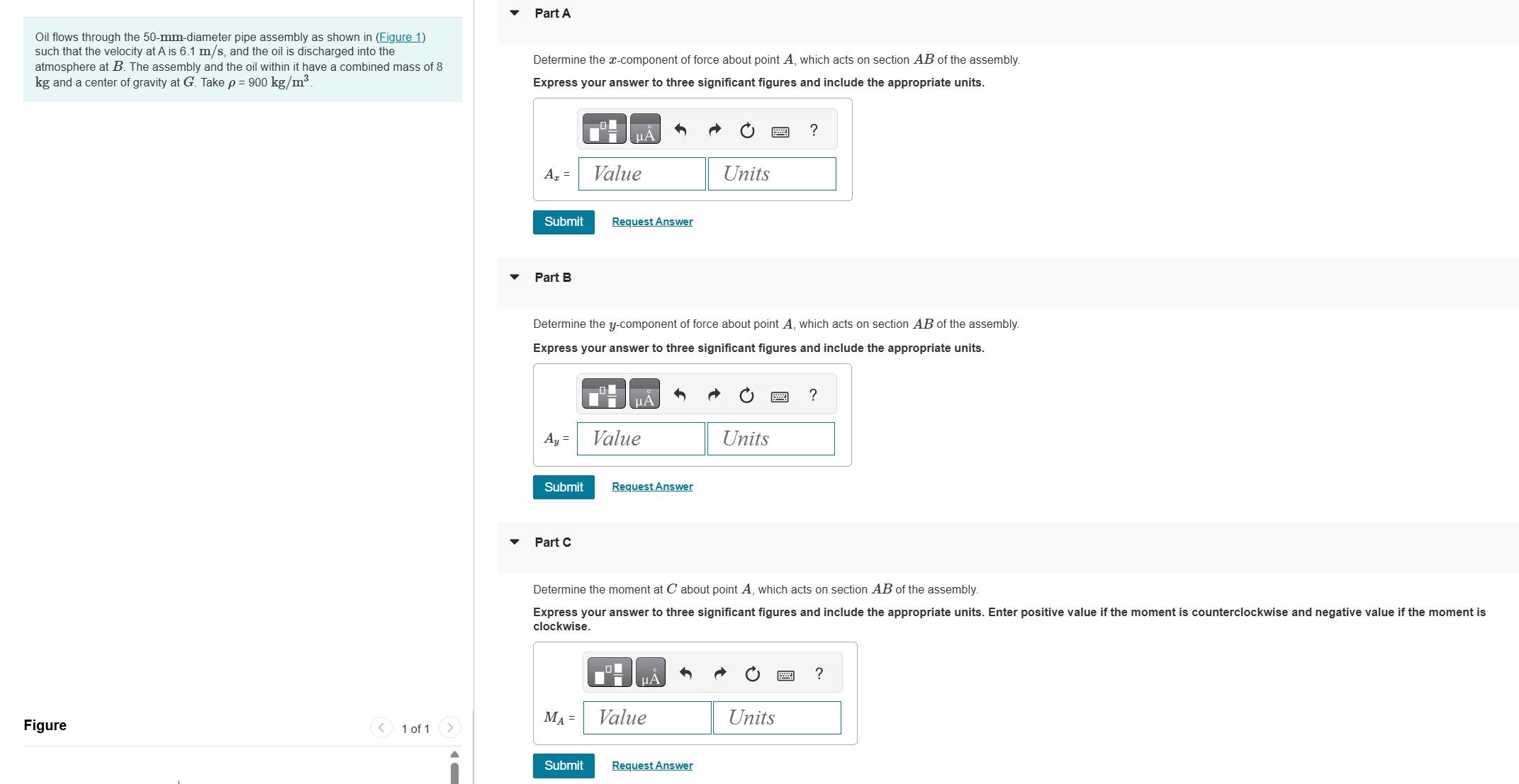 Solved Oil flows through the 50-mm -diameter pipe assembly | Chegg.com