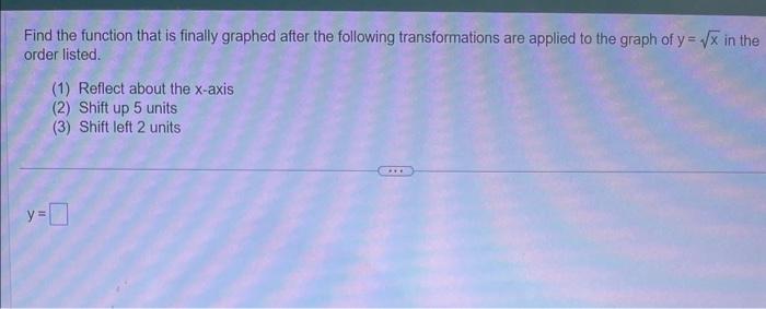 Solved Find the function that is finally graphed after the | Chegg.com