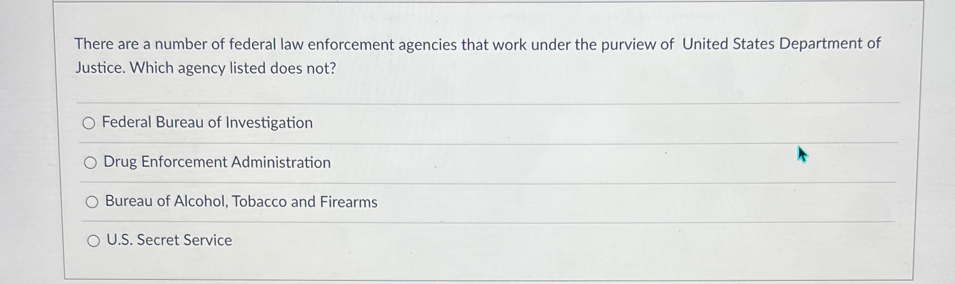 Solved There are a number of federal law enforcement | Chegg.com
