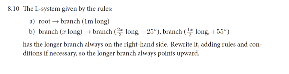 Solved 8.10 ﻿The L-system given by the rules:a) ﻿root → | Chegg.com