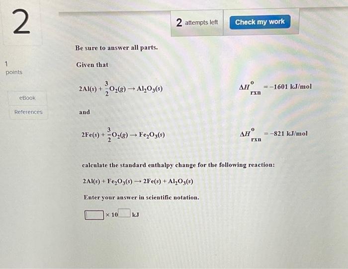 Solved Be sure to answer all parts. Given that | Chegg.com