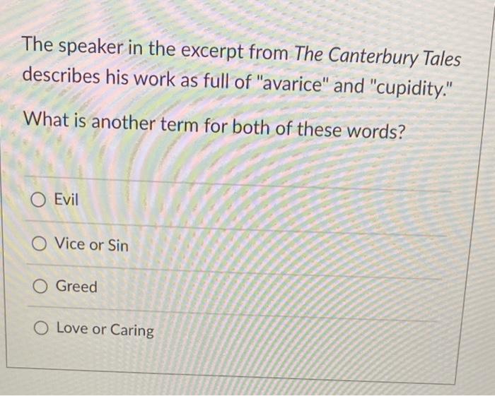 The speaker in the excerpt from The Canterbury Tales | Chegg.com