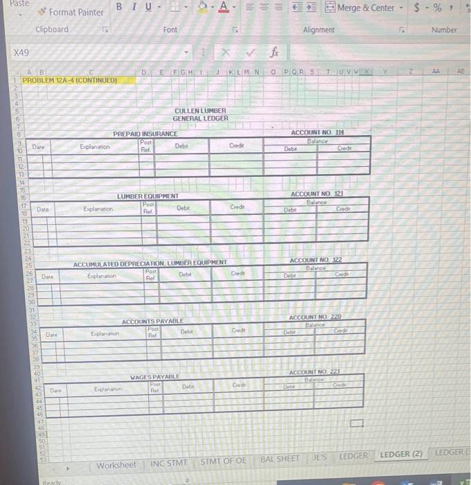 Solved 12A-4. Using the ledger balances and additional data | Chegg.com