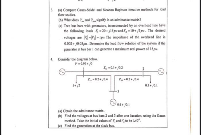 Solved 3. (a) Compare Gauss-Seidel and Newton Raphson | Chegg.com