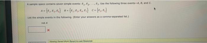 Solved A sample space contains seven simple events: | Chegg.com