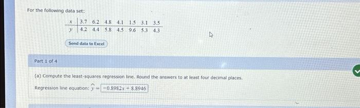 Solved For the following data set: Part 1 of 4 (a) Compute | Chegg.com