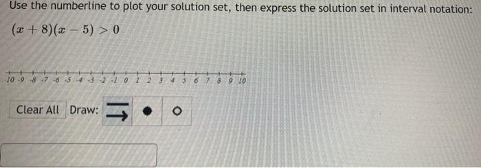 Solved Use the numberline to plot your solution set, then | Chegg.com
