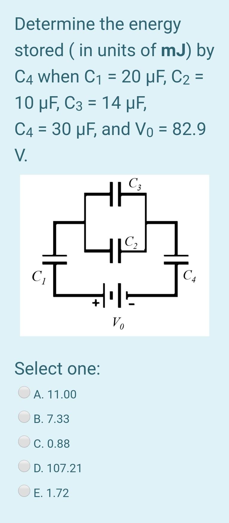 Solved Determine the energy stored ( in units of mJ) by C4 | Chegg.com