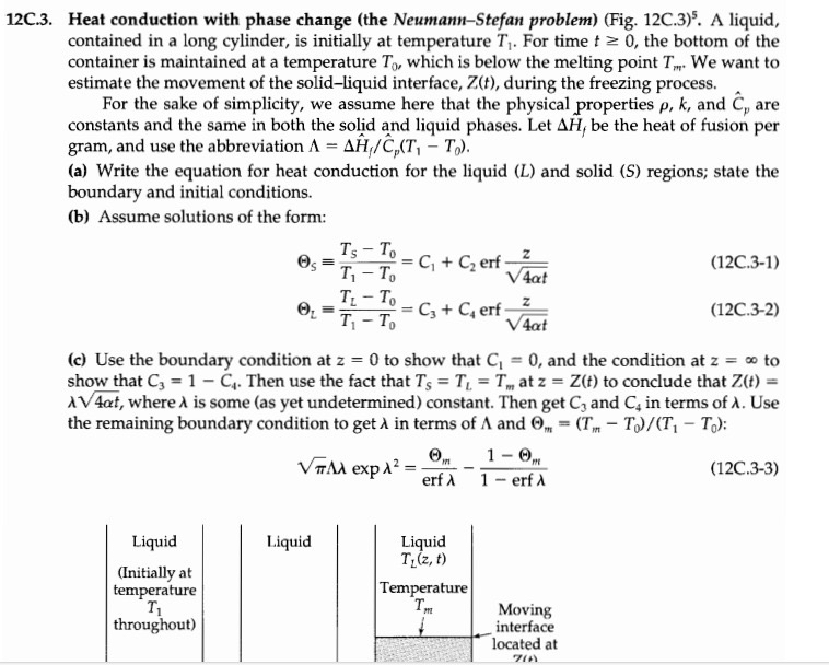 12C.3. ﻿Heat conduction with phase change (the | Chegg.com