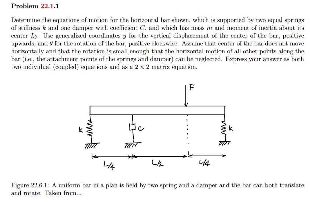 Solved Problem 22.1.1Determine the equations of motion for | Chegg.com