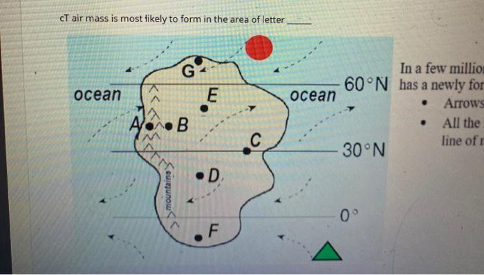 Solved CT air mass is most likely to form in the area of | Chegg.com