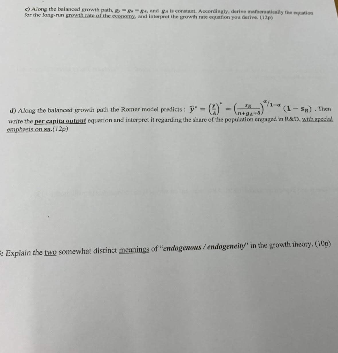Solved cgy=gk=gA, ﻿and gA is ﻿constant. Accordingly, derive | Chegg.com