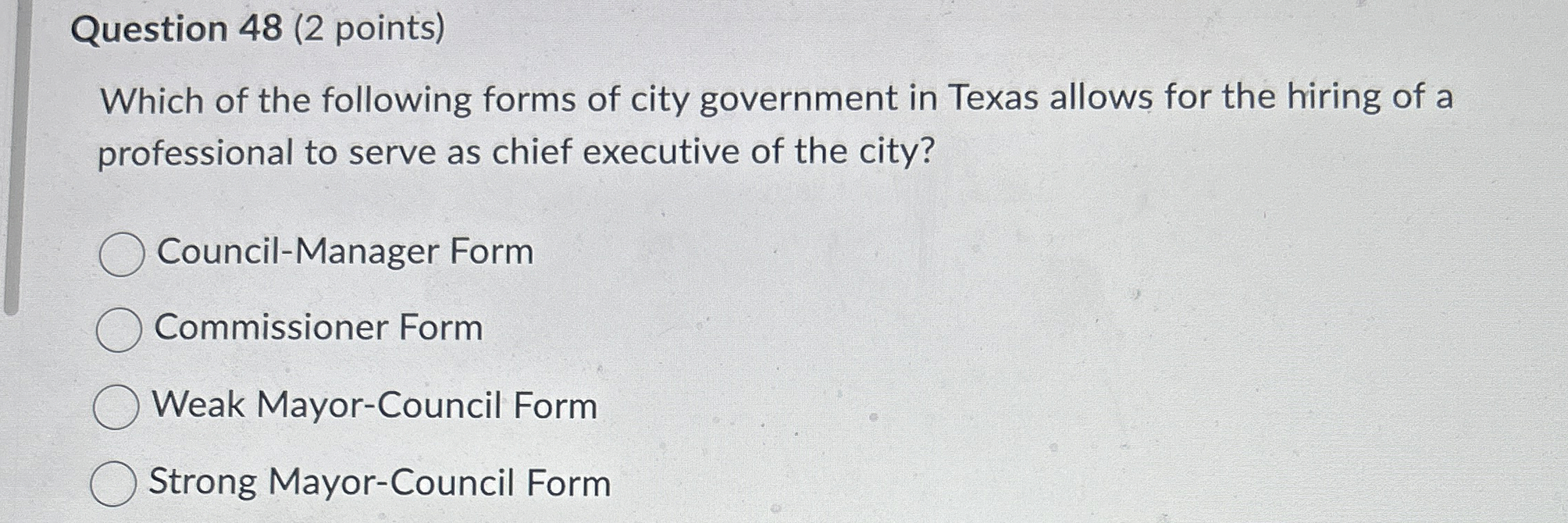 Solved Question 48 (2 points)Which of the following forms | Chegg.com Solved Question 48 (2 points)Which of the following forms | Chegg.com
