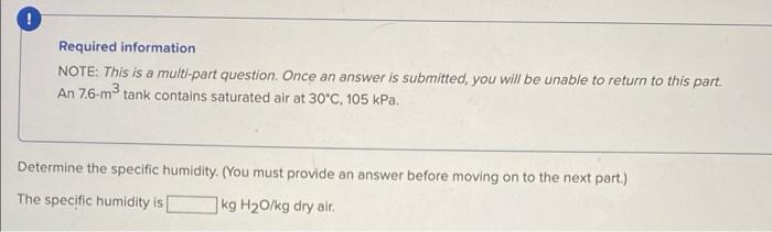 Solved Required information NOTE: This is a multi-part | Chegg.com