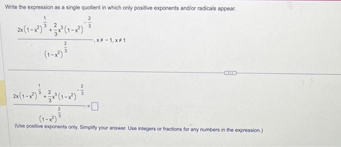 Solved Write the given expression as a single quotient in | Chegg.com