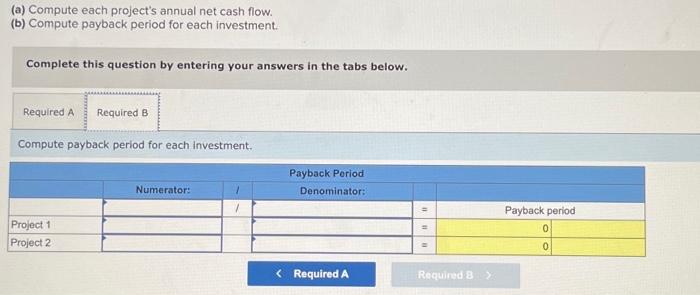 Solved Information for two alternative projects involving | Chegg.com