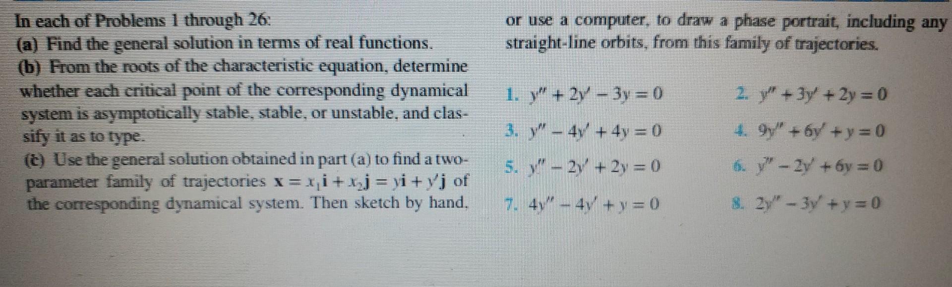 Solved In each of Problems 1 through 26: or use a computer, | Chegg.com