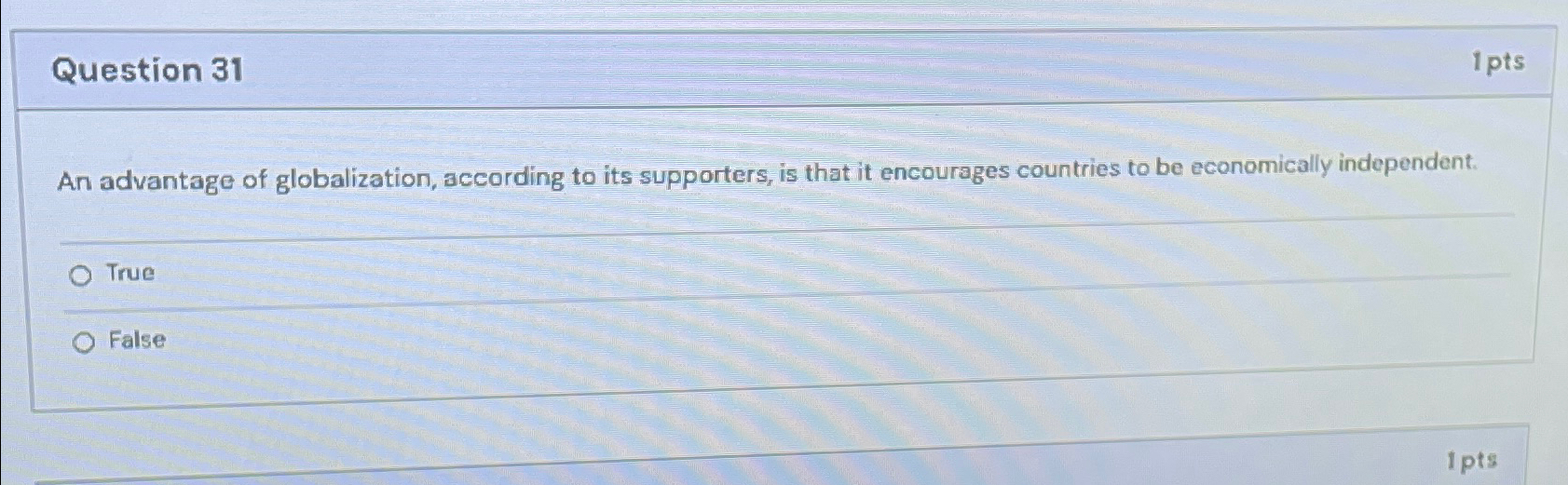 Solved Question 311 ﻿ptsAn advantage of globalization, | Chegg.com