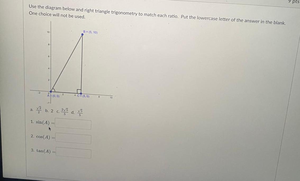 Solved Use the diagram below and right triangle trigonometry | Chegg.com