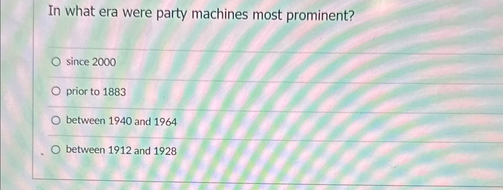 Solved In what era were party machines most prominent?since | Chegg.com