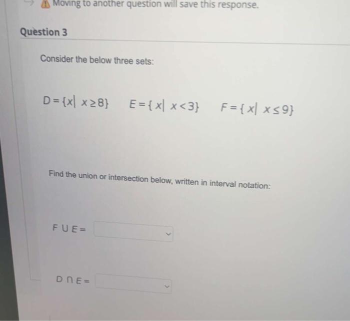 Solved Consider the below three sets: | Chegg.com