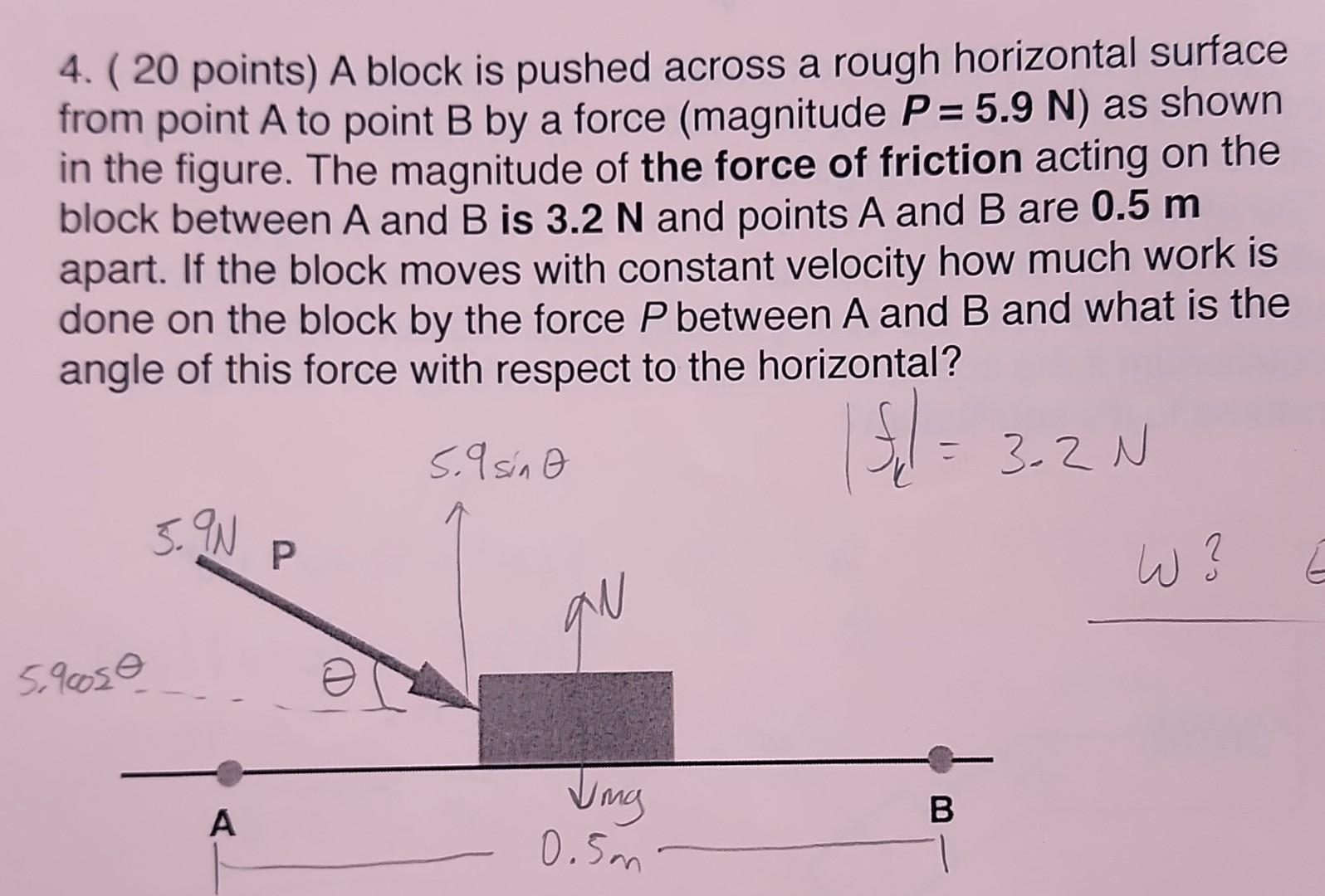 Solved 4 20 Points A Block Is Pushed Across A Rough Chegg solved-4-20-points-a-block-is-pushed-across-a-rough-chegg