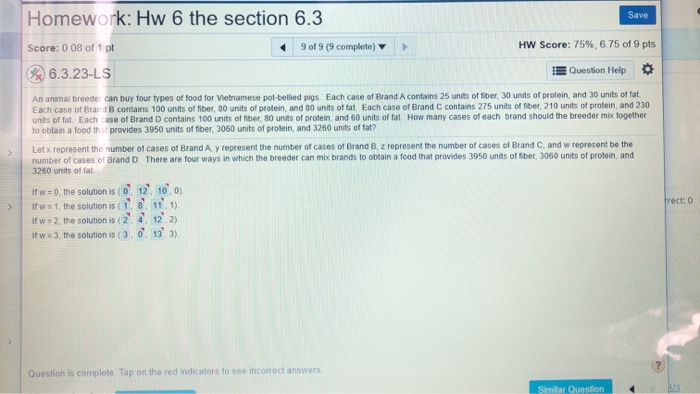 Solved Homework Hw 6 The Section 6 3 Save Score 0 08 Of 1
