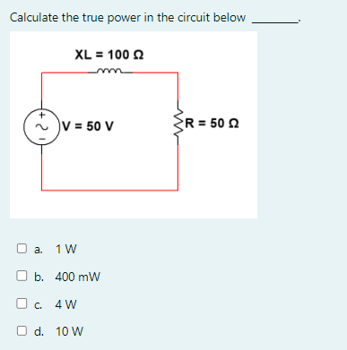 Solved Calculate the true power in the circuit | Chegg.com