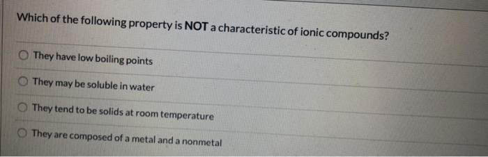 Solved Which of the following property is NOT a | Chegg.com