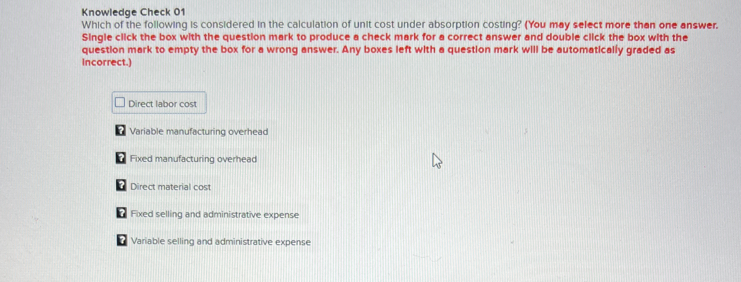 Solved Knowledge Check 01Which of the following is | Chegg.com
