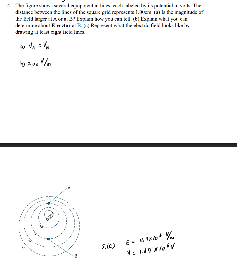 Solved The figure shows several equipotential lines, each | Chegg.com