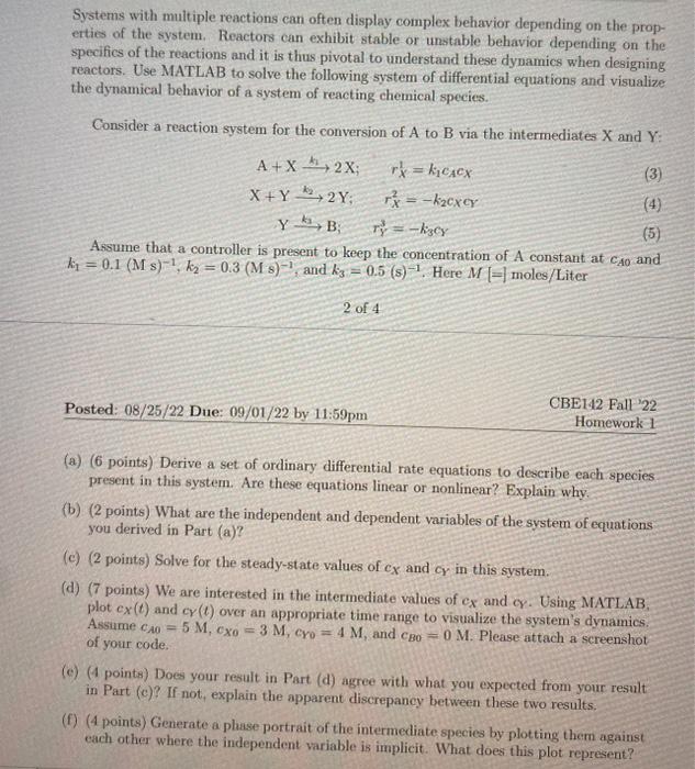 Solved Systems with multiple reactions can often display | Chegg.com