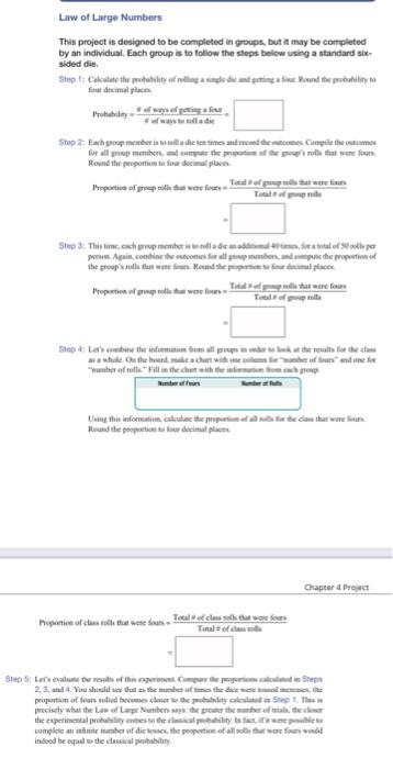 Solved This project is designed to be completed in grouph, | Chegg.com