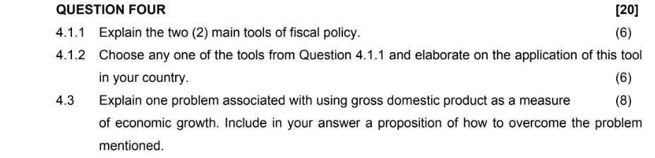 Solved QUESTION FOUR[20]4.1.1 ﻿Explain the two (2) ﻿main | Chegg.com