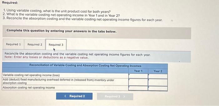 Solved Using variable costing. what is the unit product cost | Chegg.com