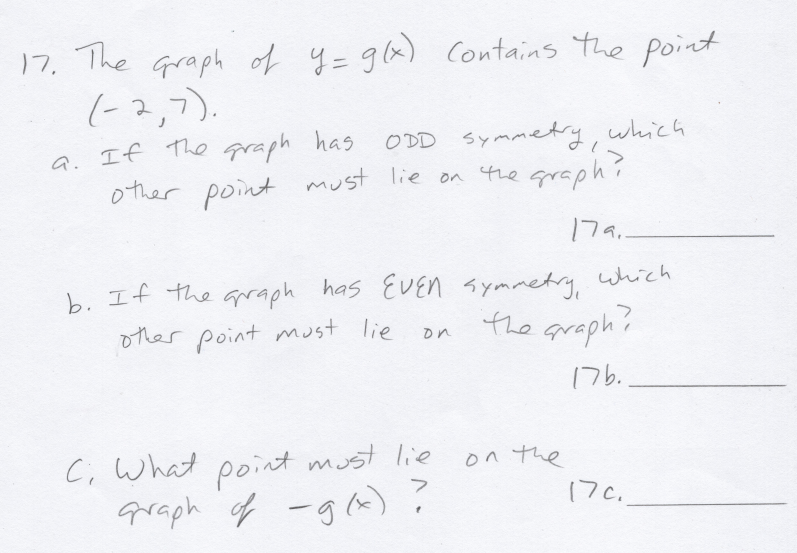 Solved 1the Graph Of Ygx contains The Point 27a