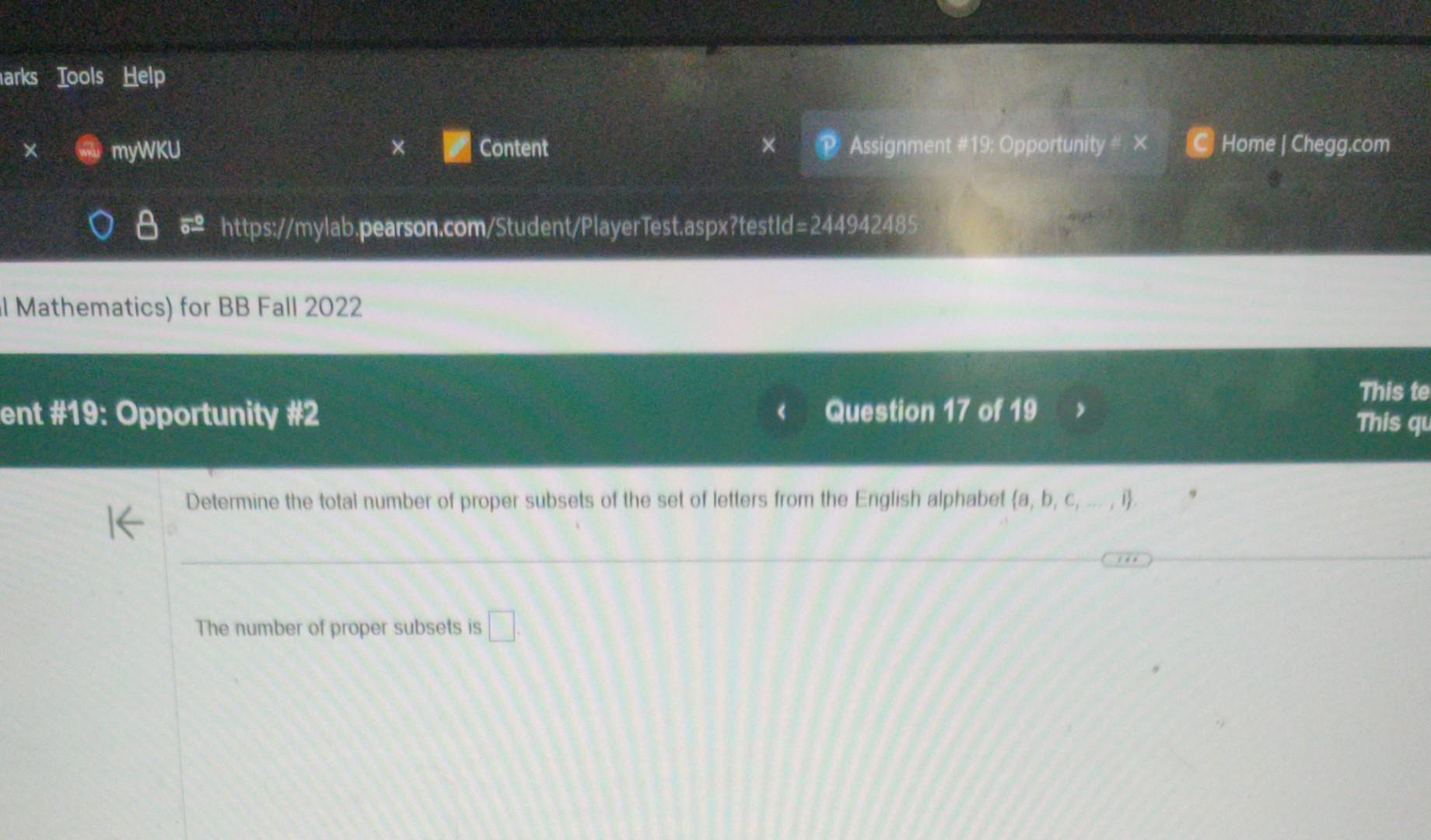 Solved Determine the total number of proper subsets of the | Chegg.com