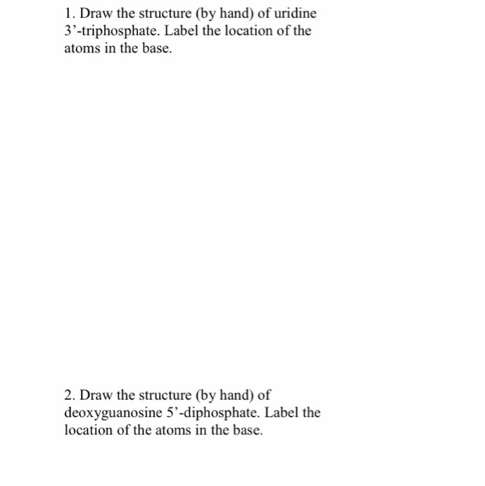 Solved 1. Draw the structure (by hand) of uridine | Chegg.com