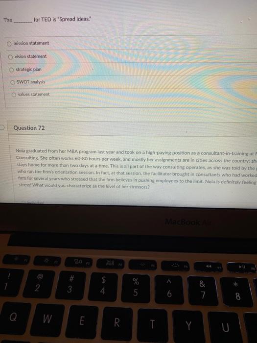 Solved The for TED is "Spread ideas." mission statement | Chegg.com