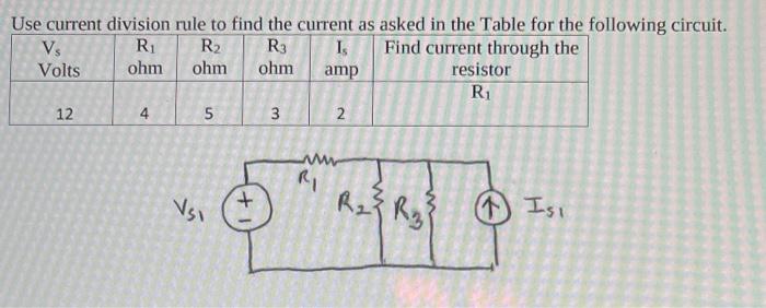 Solved Use current division rule to find the current as | Chegg.com