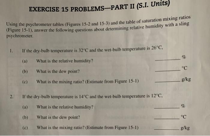 Solved I don't know how to find the relative humidity, dew | Chegg.com