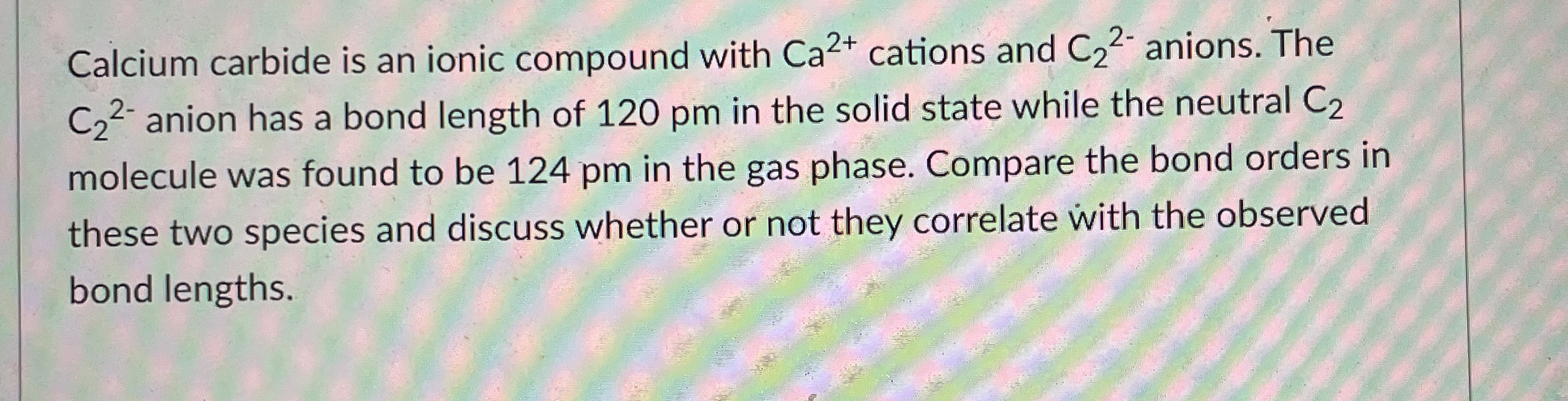 Solved Calcium carbide is an ionic compound with Ca2+ | Chegg.com