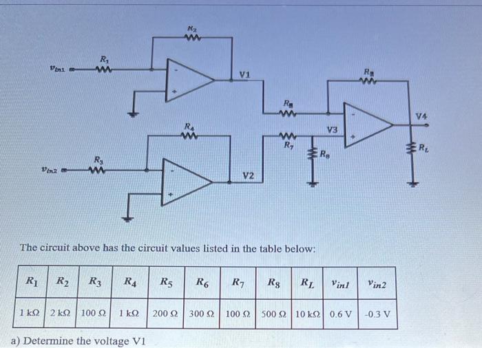 Solved The circuit above has the circuit values listed in | Chegg.com