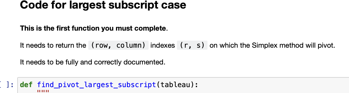 Solved Code for largest subscript caseThis is the first | Chegg.com