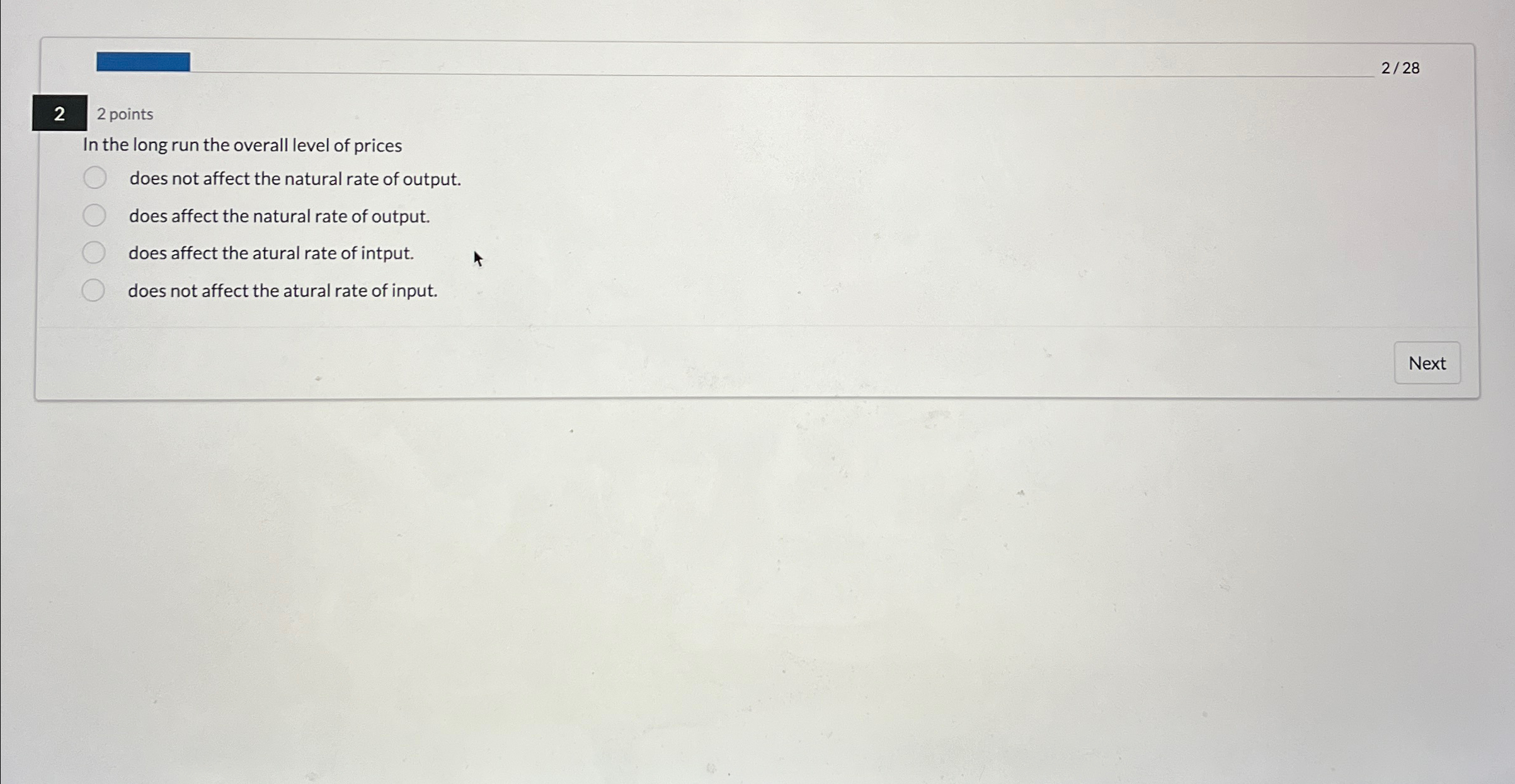 Solved 22822 ﻿pointsIn the long run the overall level of | Chegg.com