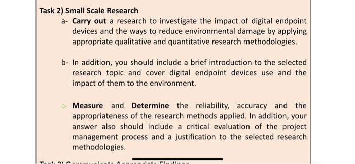 Solved 2) Small Scale Research a- Carry out a research to | Chegg.com