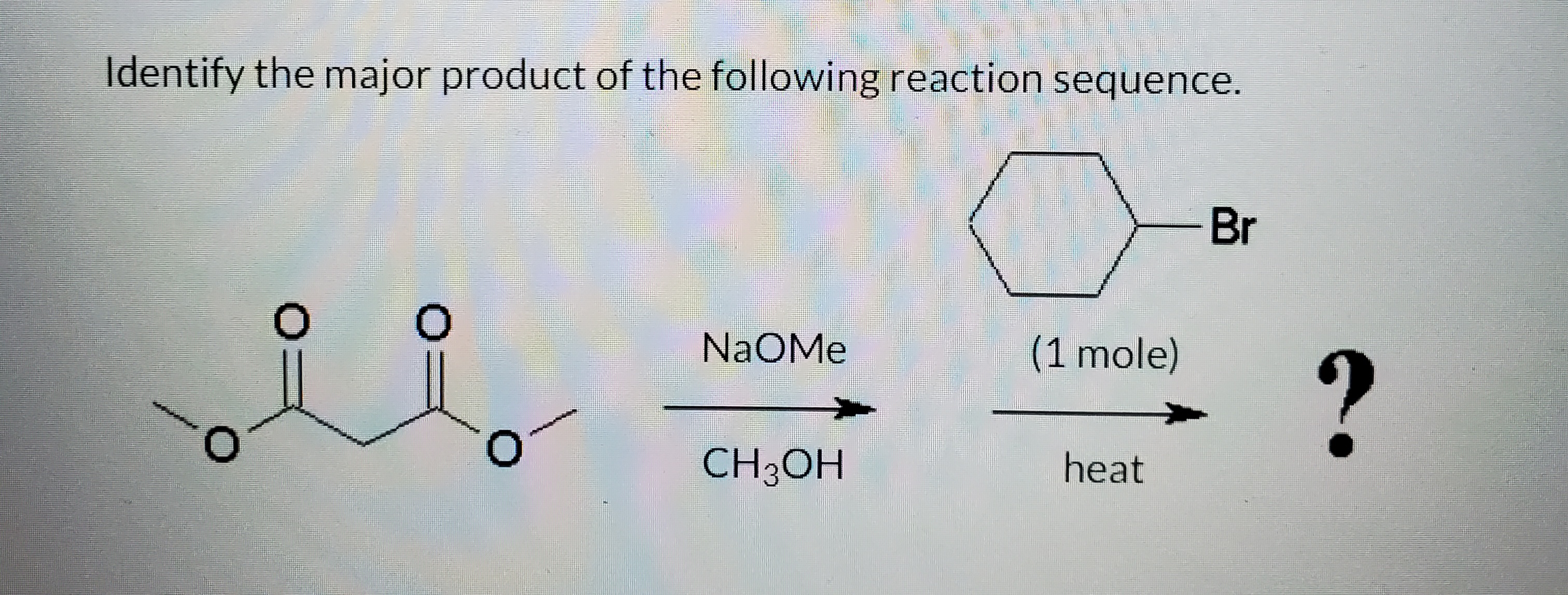 Solved Identify the major product of the following reaction | Chegg.com