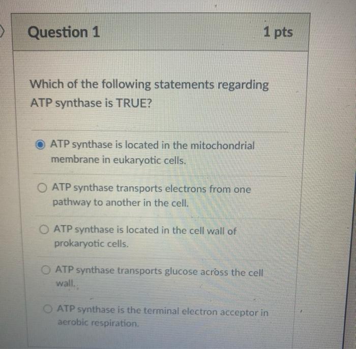 Solved Which of the following statements regarding ATP | Chegg.com