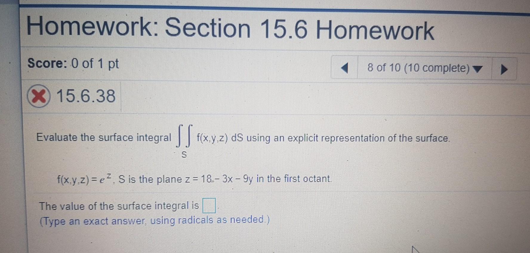 Solved Homework Section 15 6 Homework Score 0 Of 1 Pt 8 Of